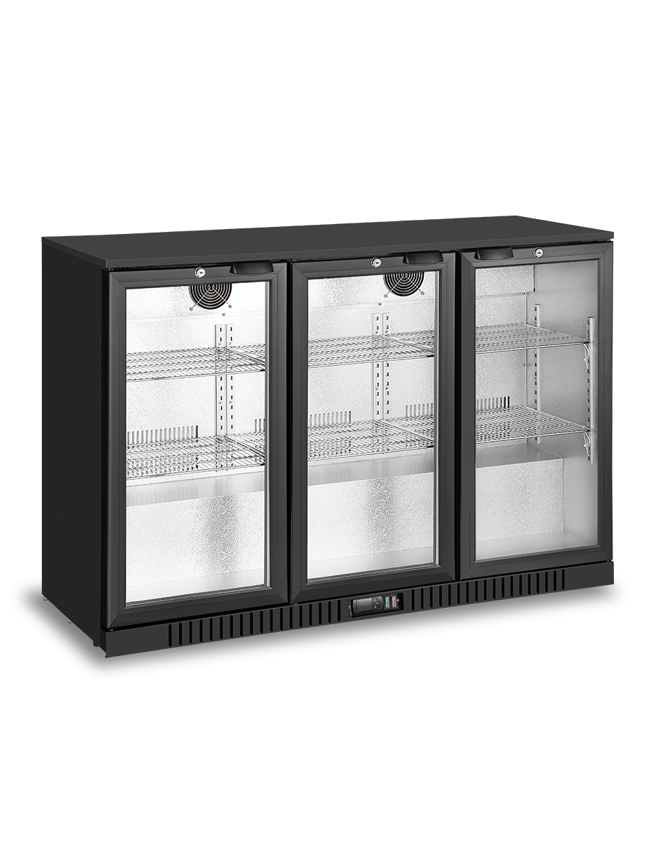 3 swing doors back bar cooler
